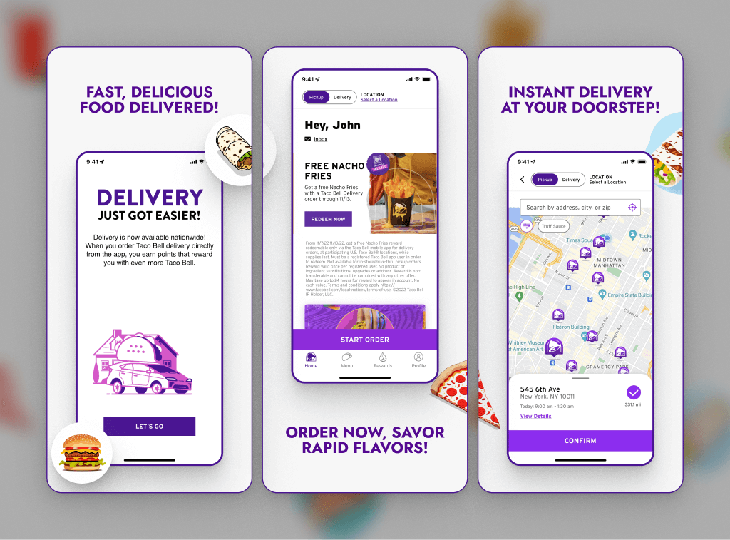 Fast Food Delivery App Screenshots Template - Screeenz.io